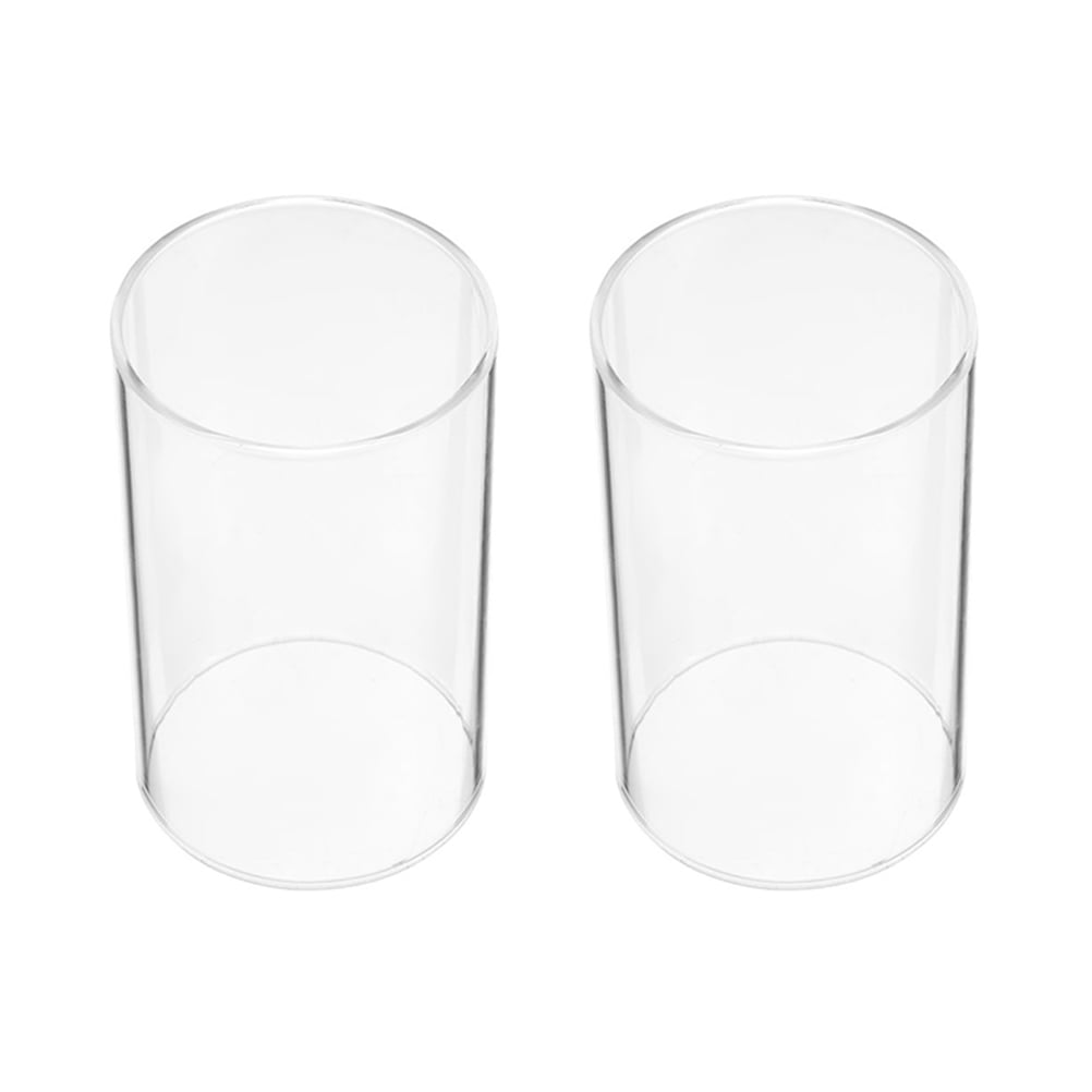 2pcs Glass Holder Oil Lamp Chimney Clear Glass Chimney Tube Shade ...