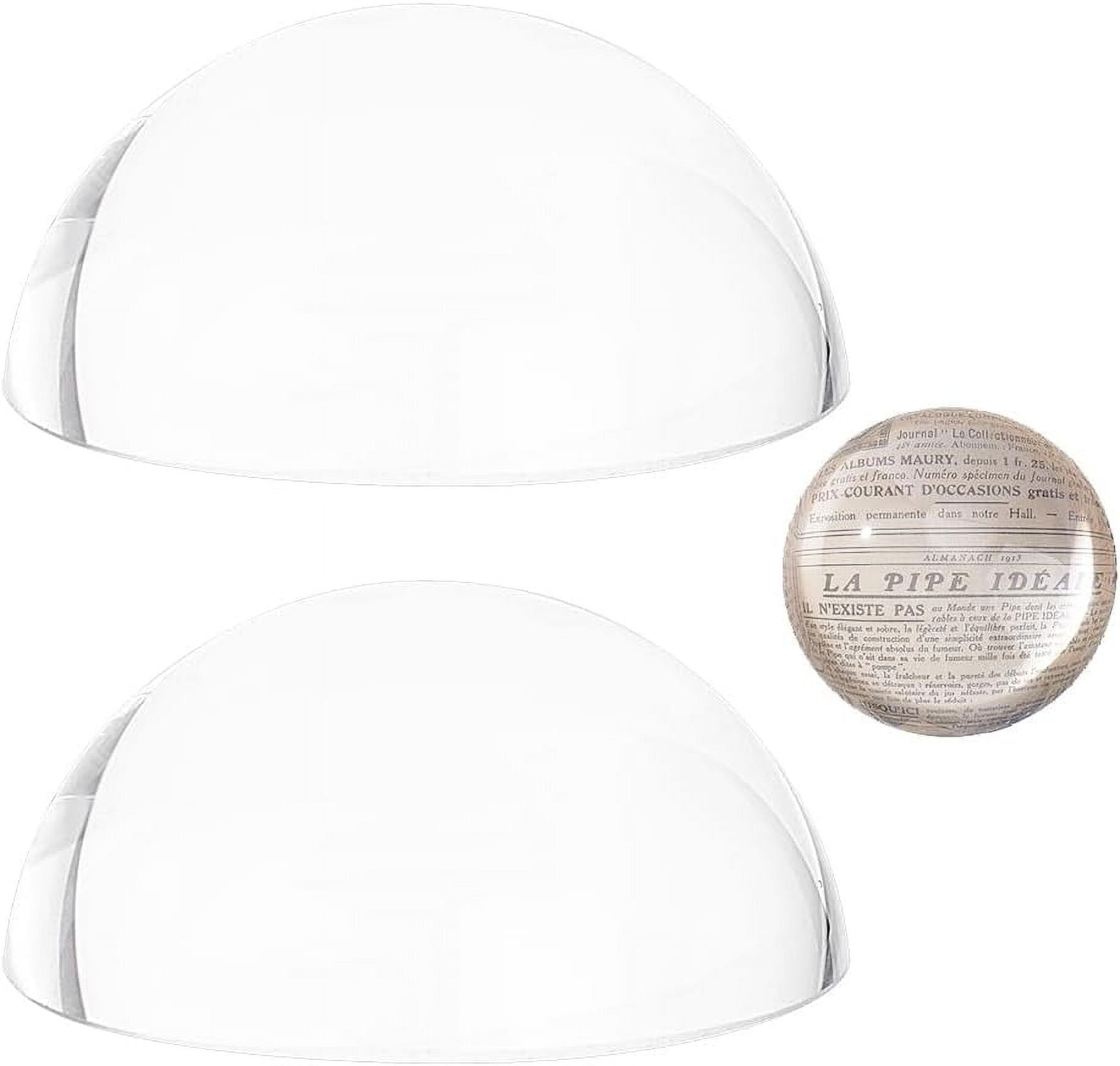 2pcs Glass Paperweight Magnifier Half Dome Magnifying 2.36inch Crystal ...
