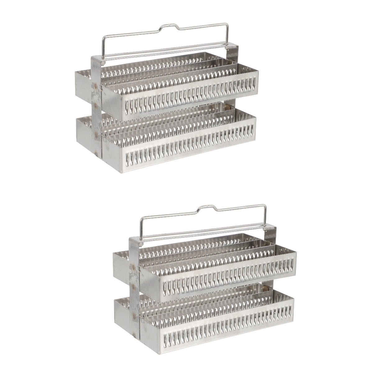 2pcs Glass Slides Rack Stainless Steel Staining Rack Microscope Slides ...