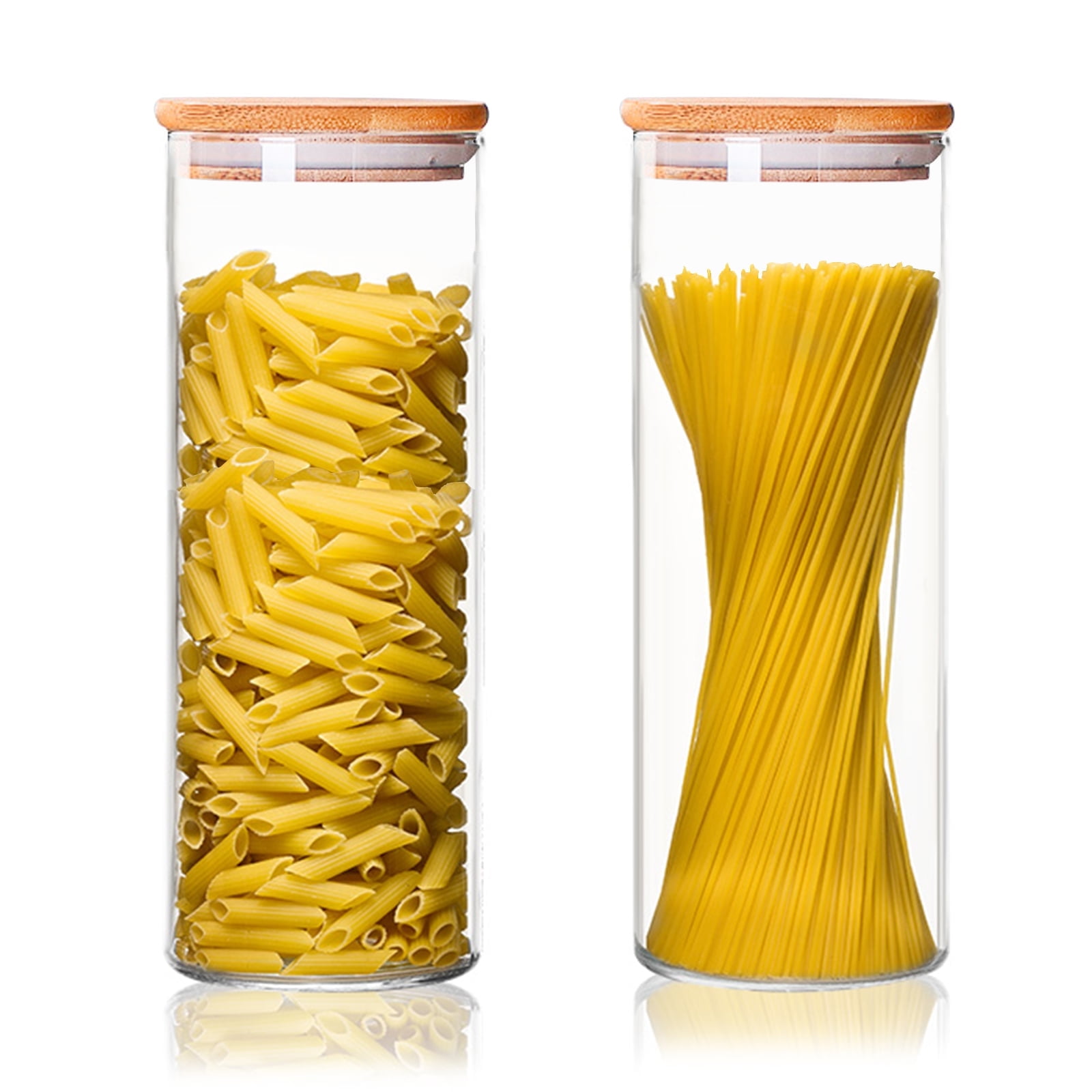 2pcs Glass Spaghetti Pasta Storage Container with Lids 71oz Set of 2 ...