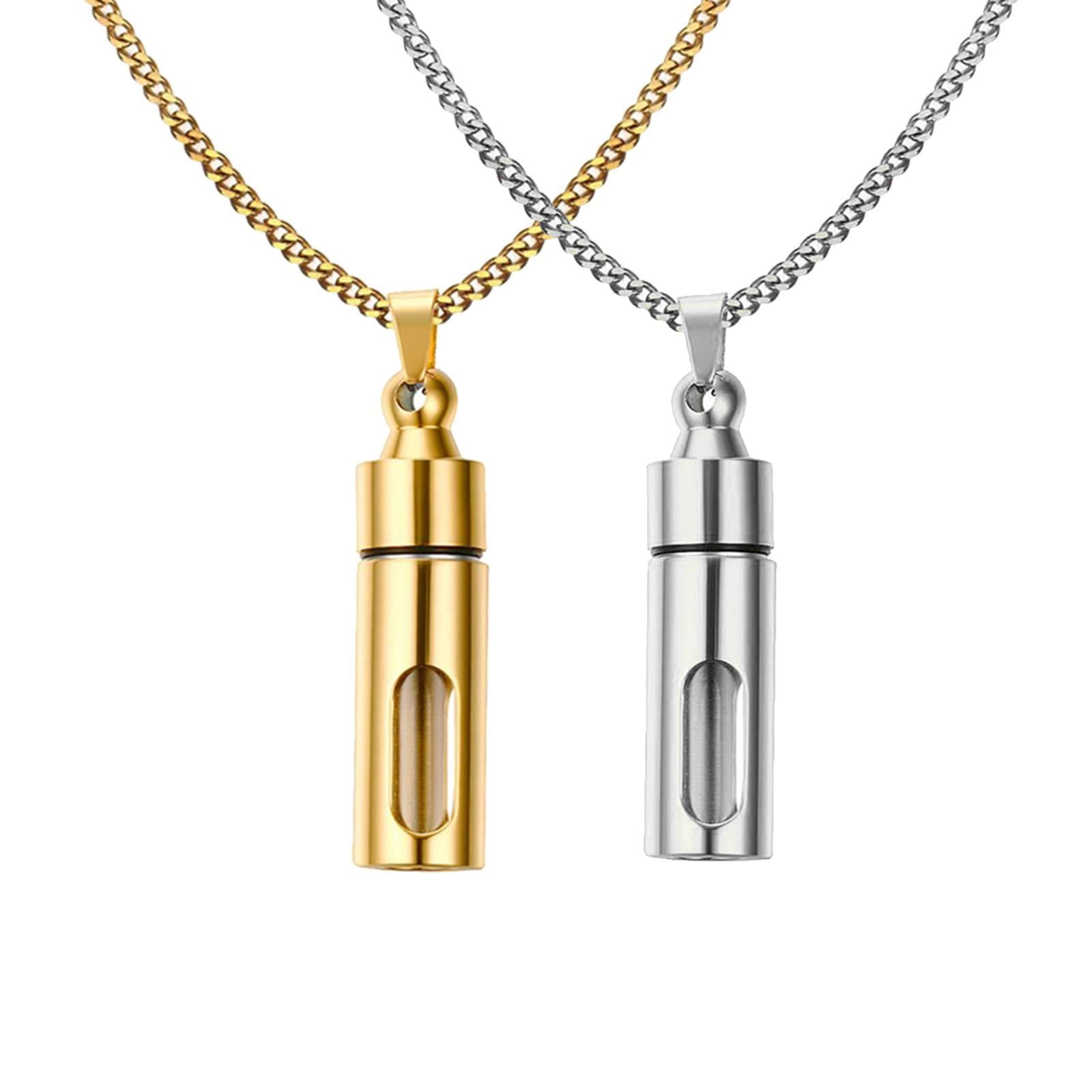 2pcs Glass Tube Vial Locket Cylinder Urn Necklaces Openable Keepsake ...
