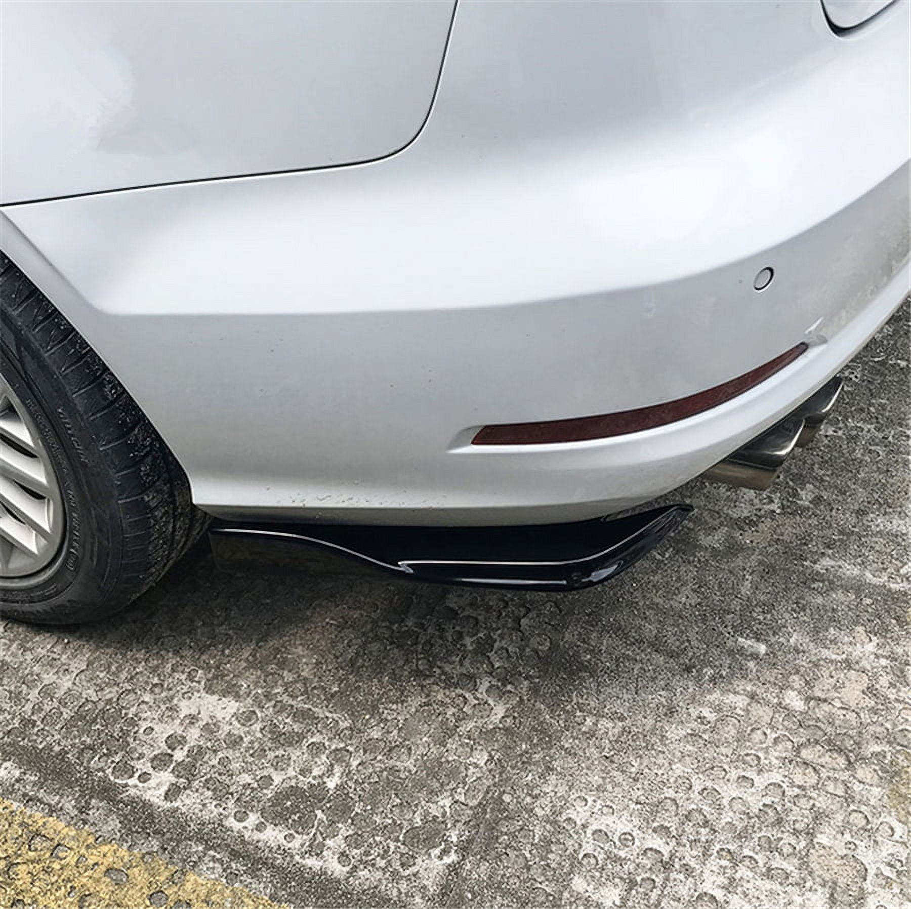 2pcs Glossy Black Car Rear Bumper Spoiler Canards Fins Diffuser Lip ...