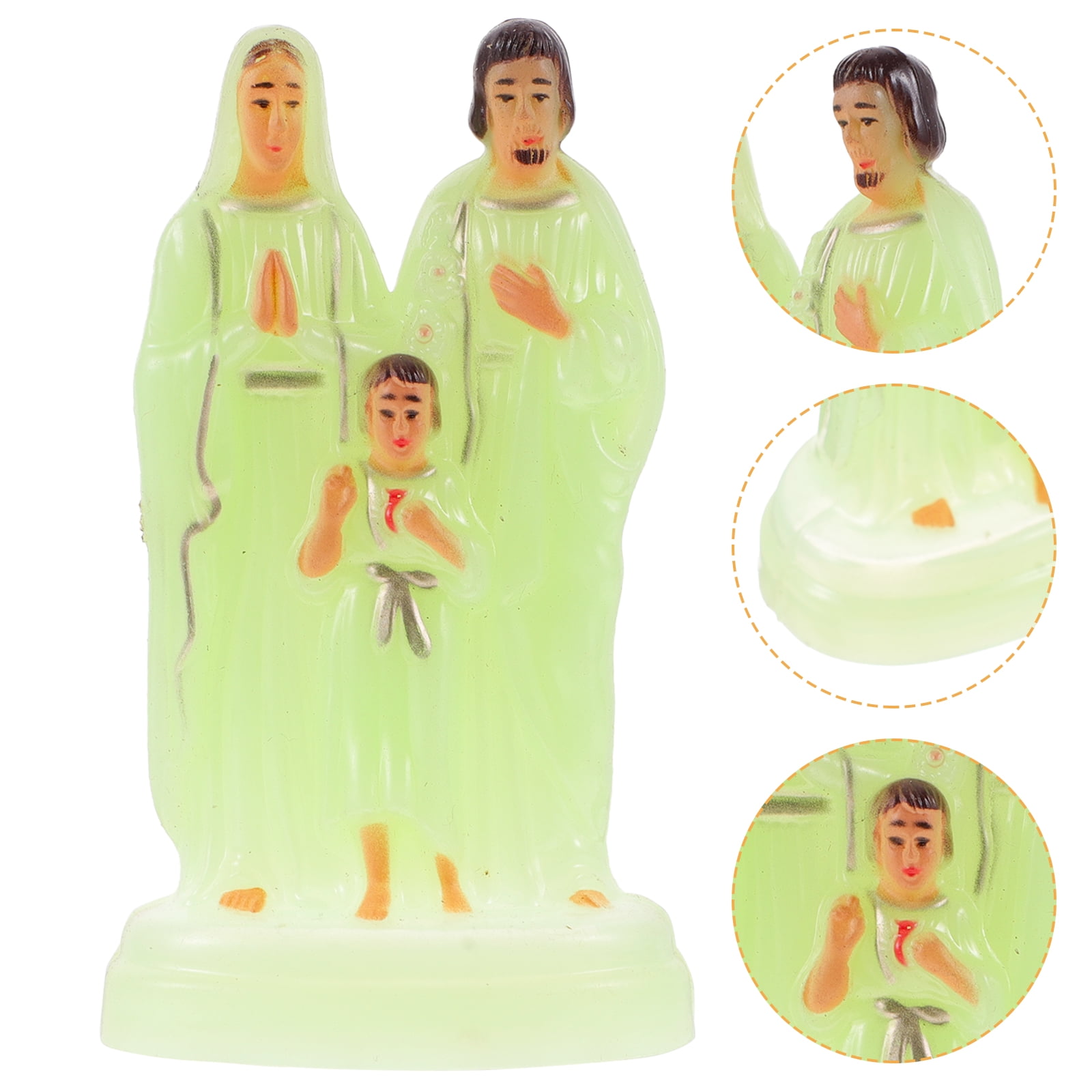 2pcs Glow in the Dark Religious Statue Luminous Statue Plastic Figurine ...