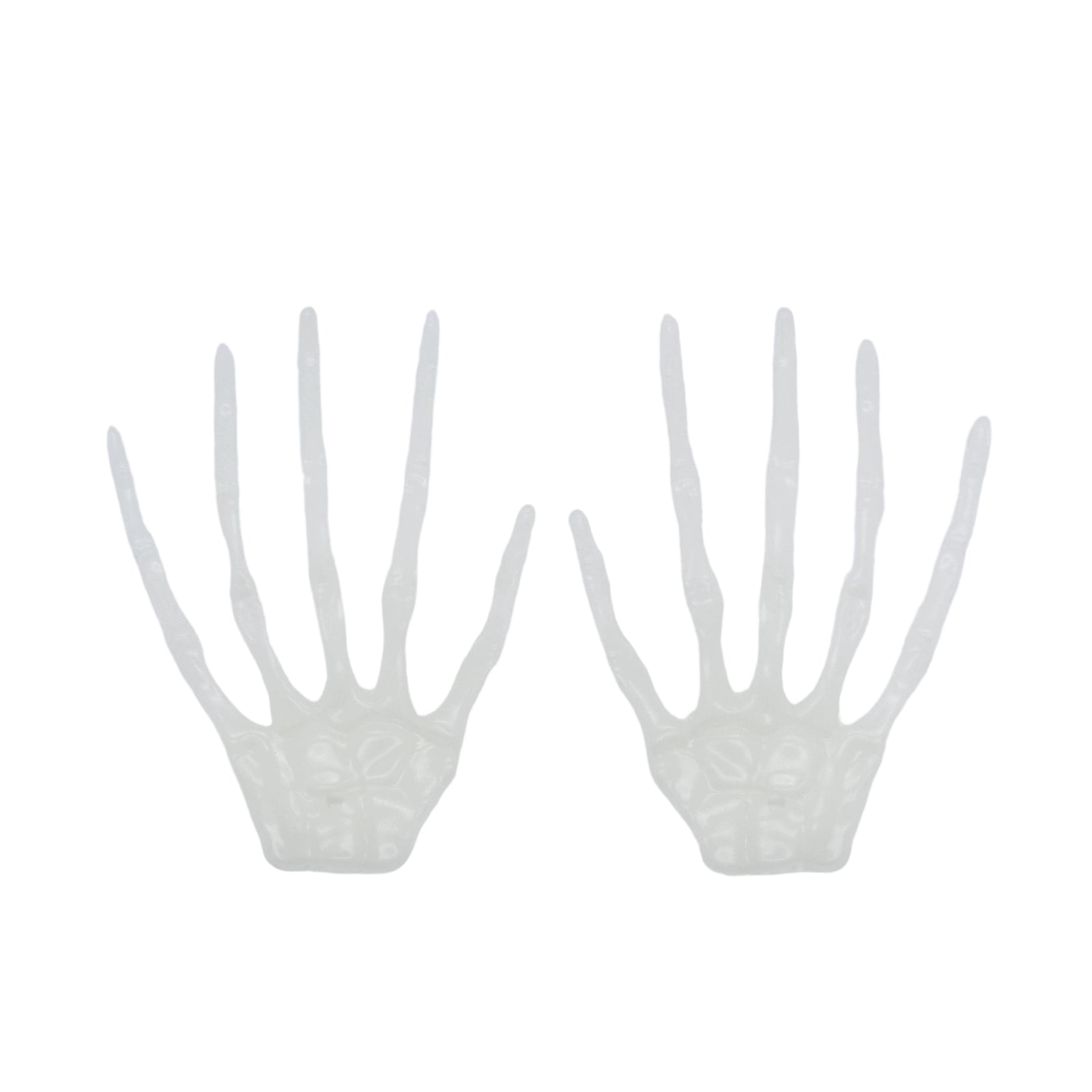 2pcs Glow-in-the-Dark Skeleton Hands, Plastic Halloween Realistic Life ...