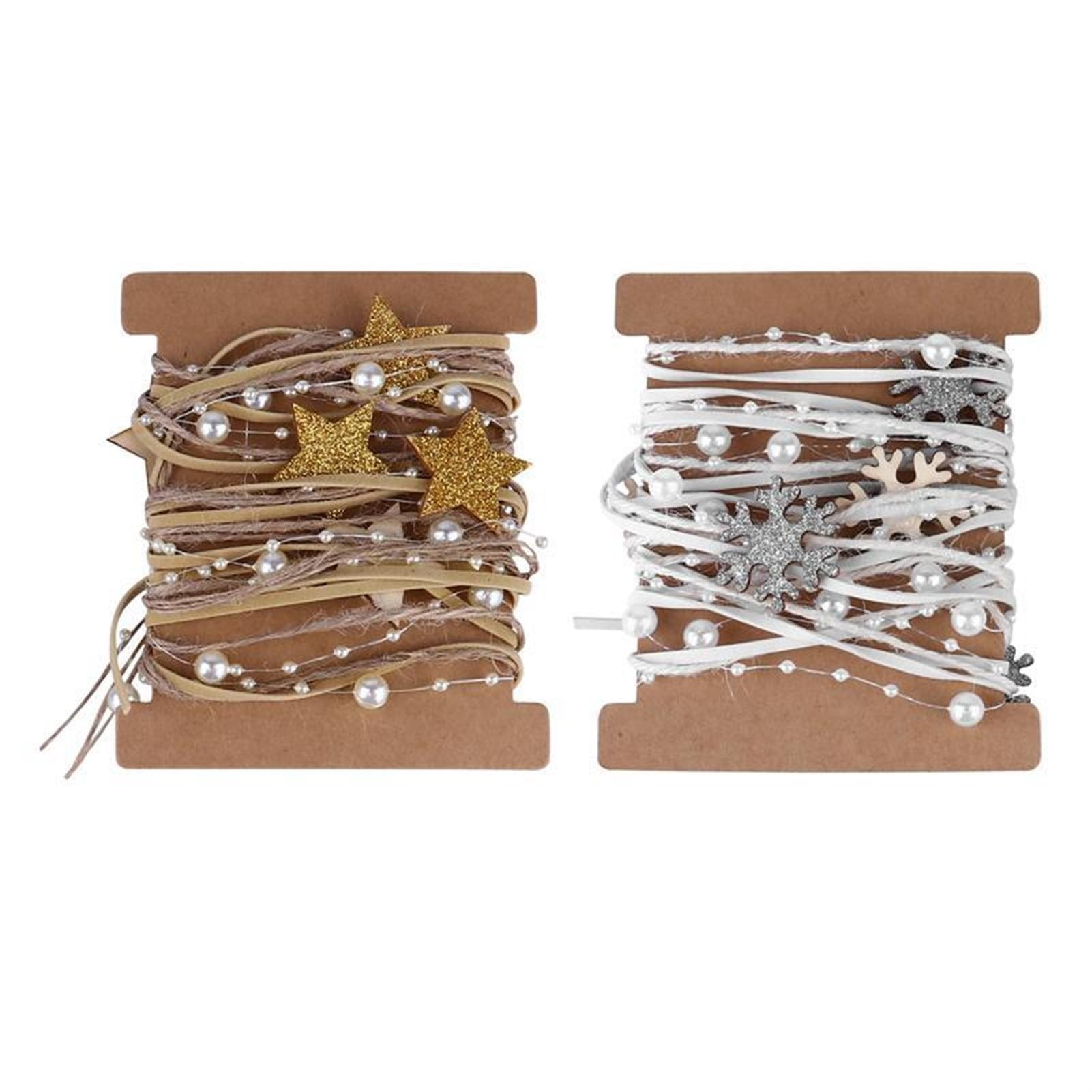 2pcs Gold Silver Ribbons DIY Christmas Ribbons Decorative Straps ...