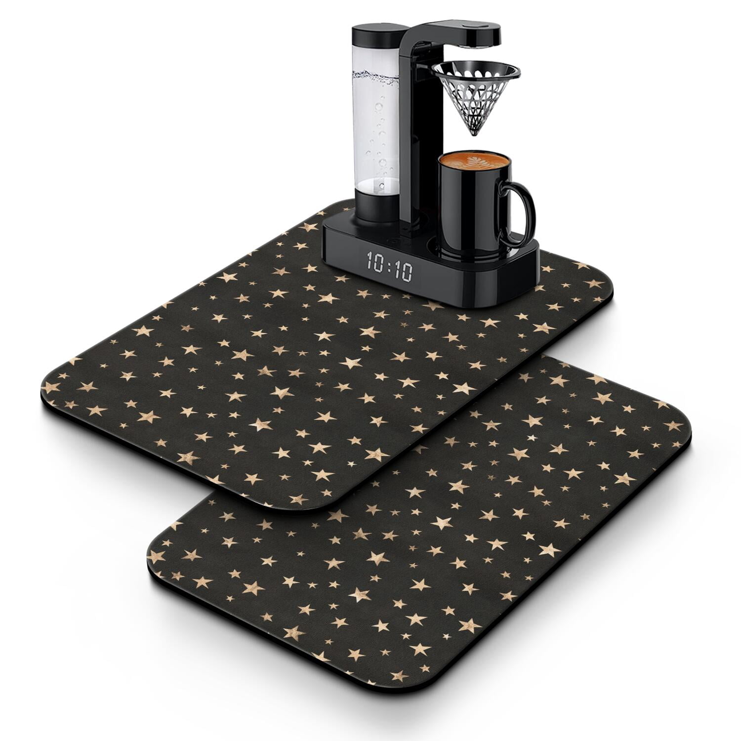 2pcs Gothic Starry Night Coffee Maker Mat - Eco-Friendly Non-Slip ...