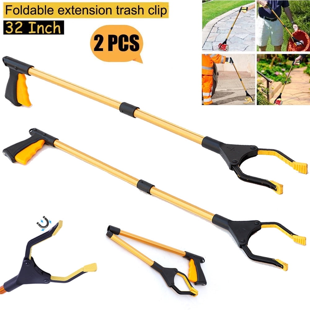 2pcs Folding Reacher Grabber Tool for Elderly, Heavy Duty, Easy Grip ...