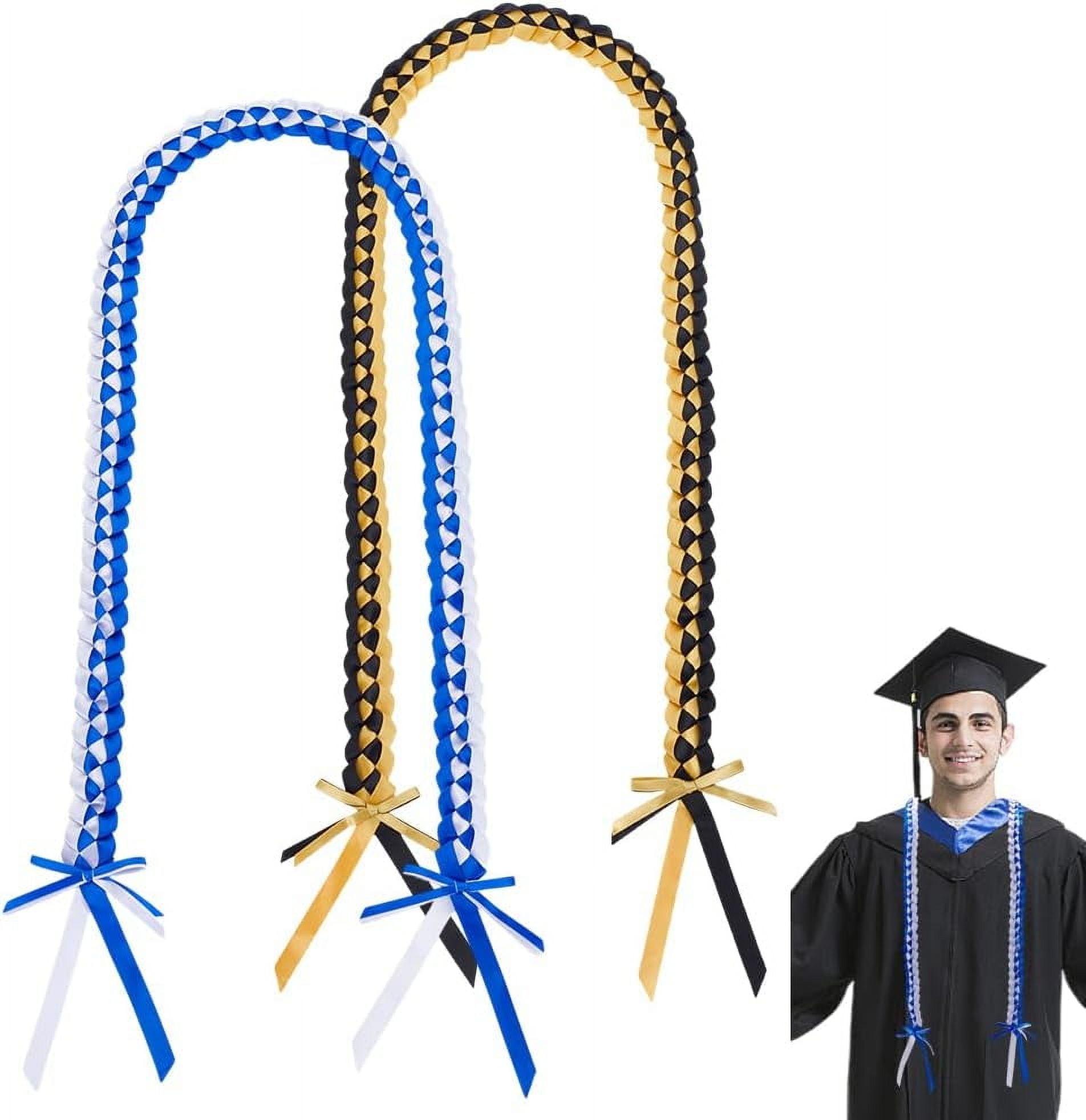 2pcs Graduation Leis 2025 Graduation Ribbon Lei Honor Cord Necklace ...