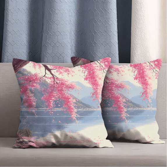 2pcs Graduation Season Gift. Charming Cherry Blossom Trees Landscape ...