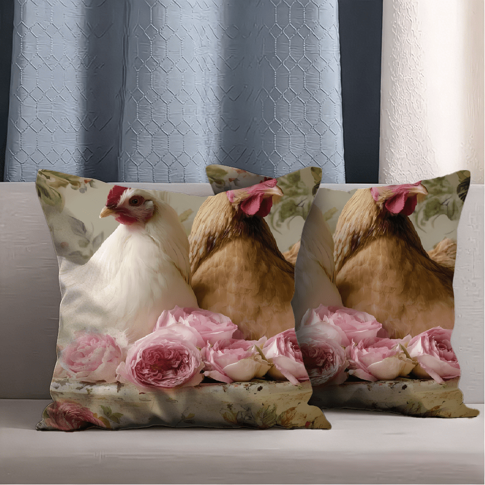 2pcs Graduation Season Gift. Vintage Floral Chicken Rooster Design ...