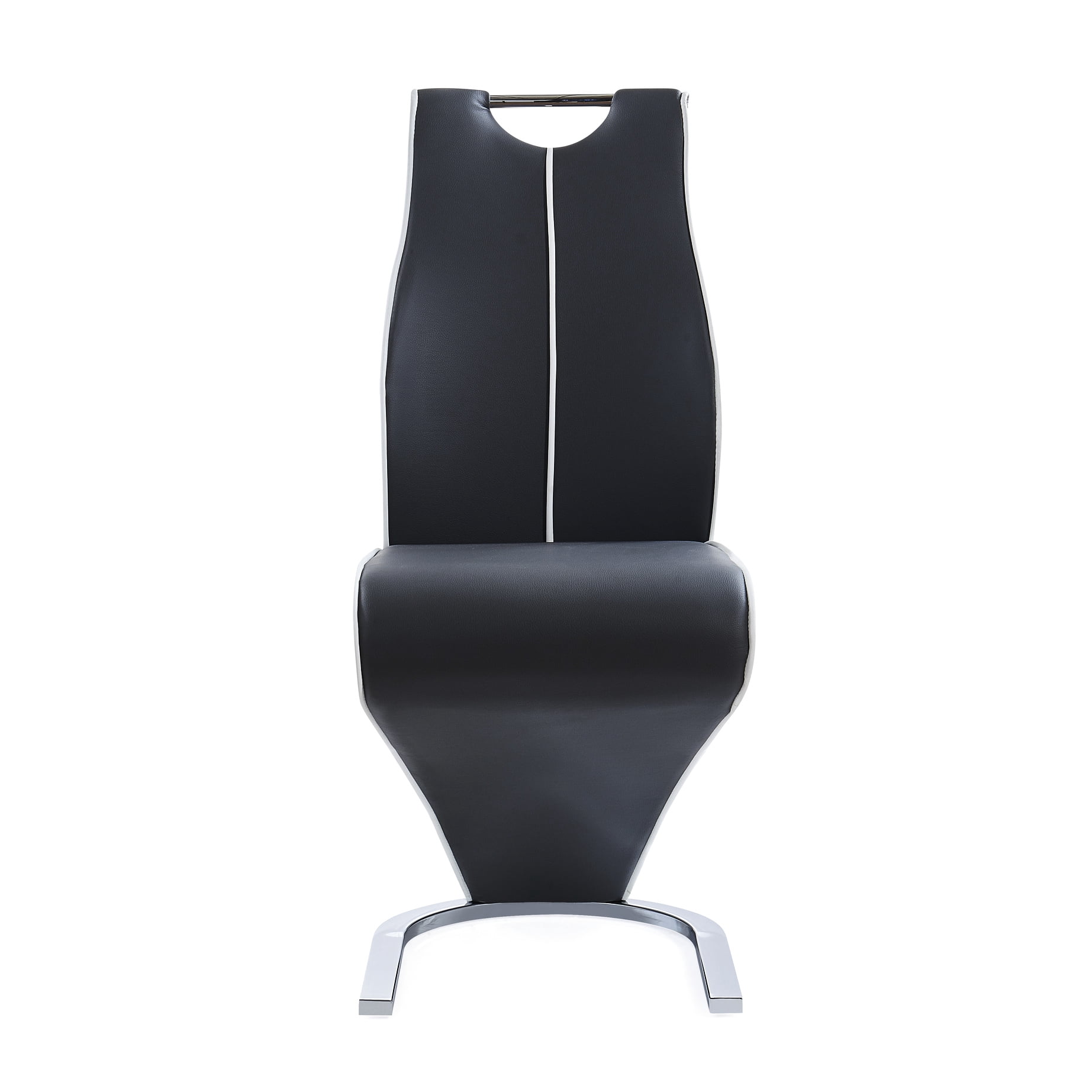 2pcs Grey Dining Chairs - Zigzag , Half Moon Metal Base Chair ...
