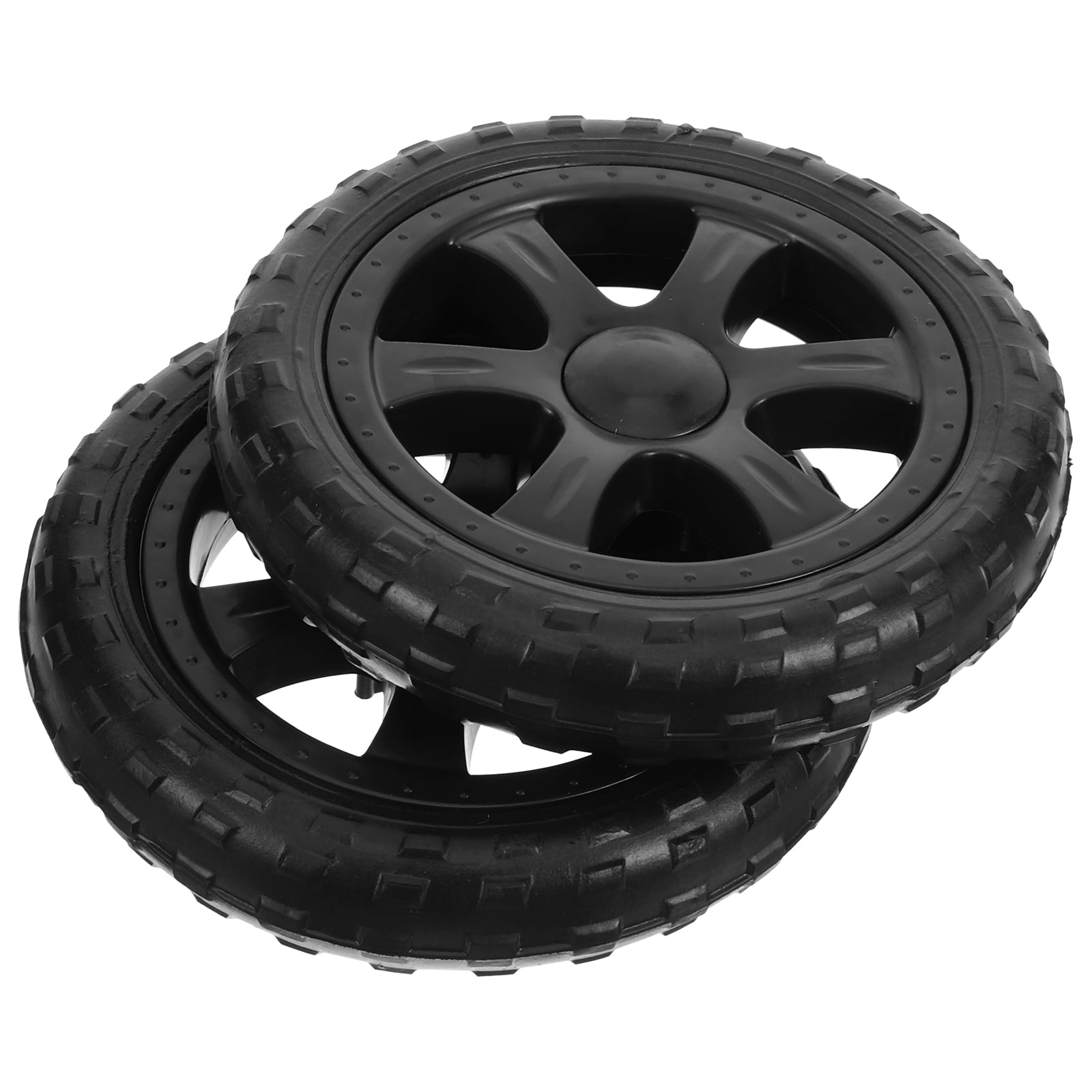 TABLZONE 2Pcs Easy Install Black Plastic Shopping Cart Wheels for ...