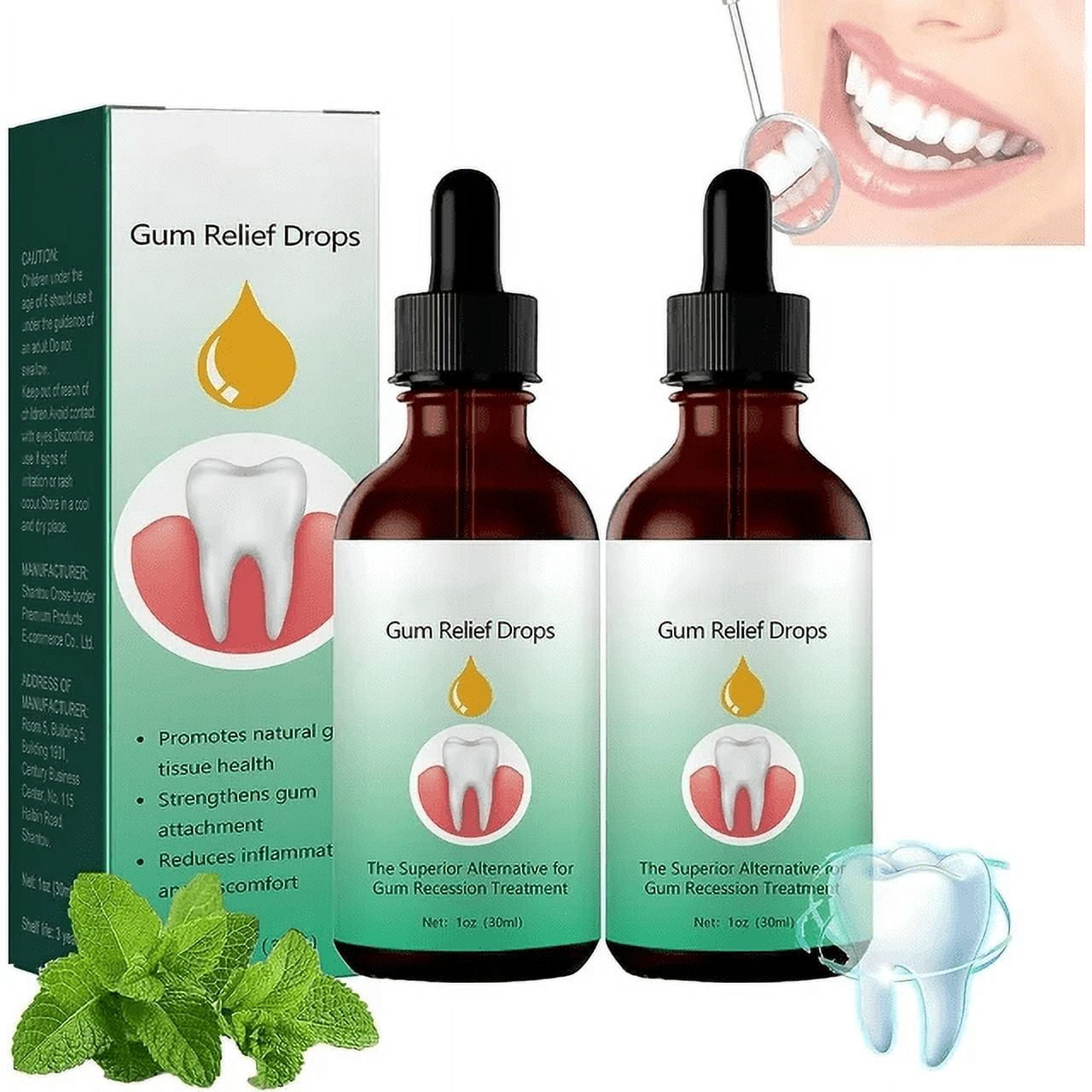 2pcs Gum Regrowth Drops, Gum Treatment for Receding Gums, Oil Pulling ...