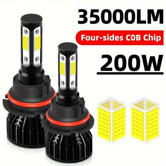 2pcs H11 LED Car Headlight 9005/HB3 9006/HB4 H7 H4 9007 H13 High Low ...