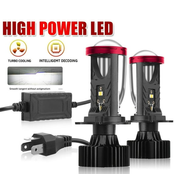 2pcs H4 LED Projector Lens Headlight Mini Bulbs Canbus Car Headlamp ...