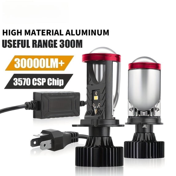 2pcs H4 Lenses LED Lamp H4 Led CANbus 30000LM H4 LED Headlights with ...