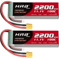 2pcs HRB 3S 11.1V 2200mAh XT60 LiPo Battery for RC Car Truck Racing Boat FPV Drone Plane ...