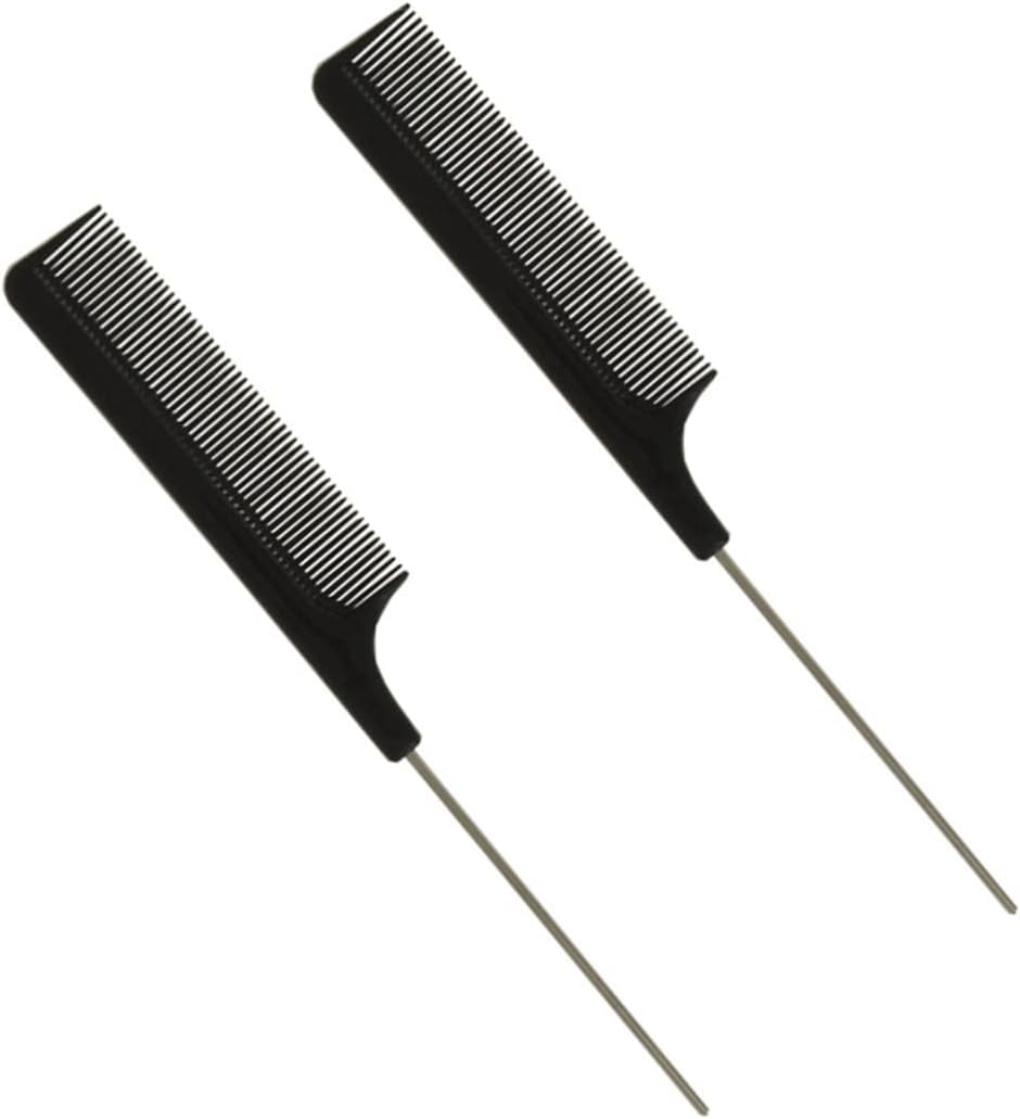 2pcs Hair Teasing Comb Fiber Combs Tail Hair Comb Metal Teasing Comb ...
