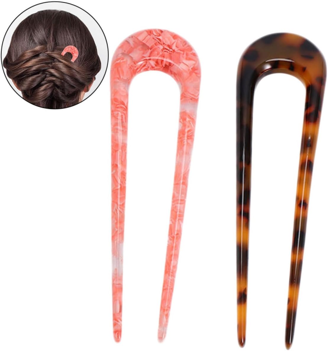 2pcs Hairpin French Bun Clip Hair Bun Pins Fancy Japanese Accessories ...