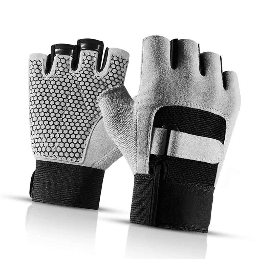 2pcs Half Finger Gloves Cycling Gloves Shock Absorption Fitness Padded ...