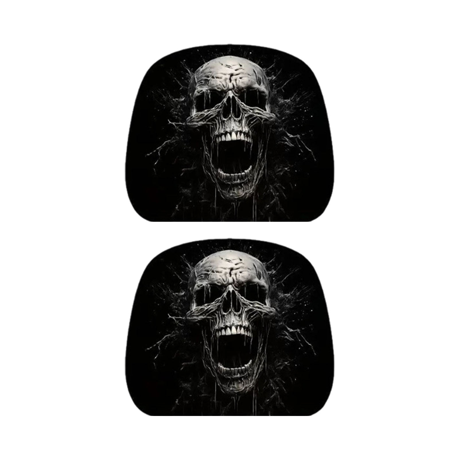 2pcs Halloween Skull Design Car Headrest Covers for Most Vehicles ...