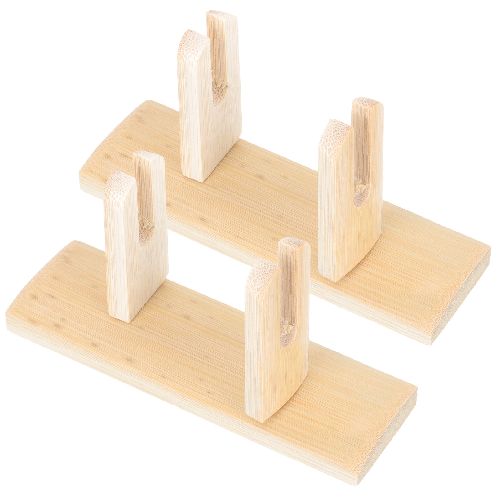 NIAIZEK Simple Japanese Style Hand Fan Holder Wooden Beige 2Pack ...