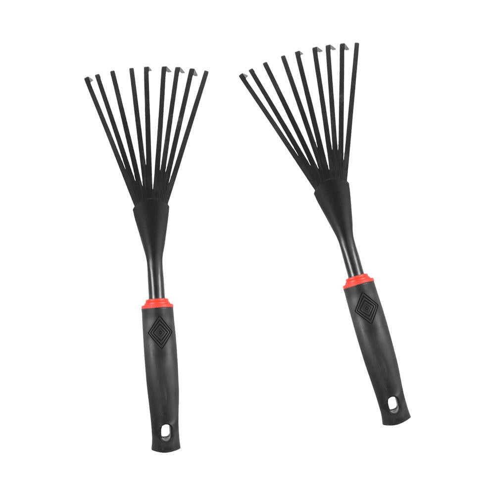 2pcs Handheld Garden Rake Ergonomic Rake 9 Root Leaf Rake Outdoor ...