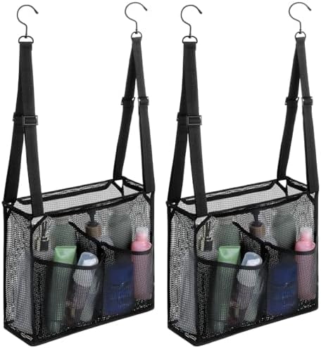 2pcs Hanging Mesh Shower Caddy, Shower Caddy Bag with Adjustable ...