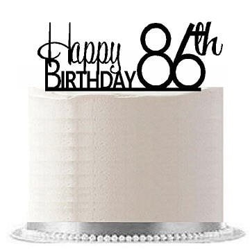 2pcs Happy 86th Birthday Agemilestone Cake Topper - Walmart.com
