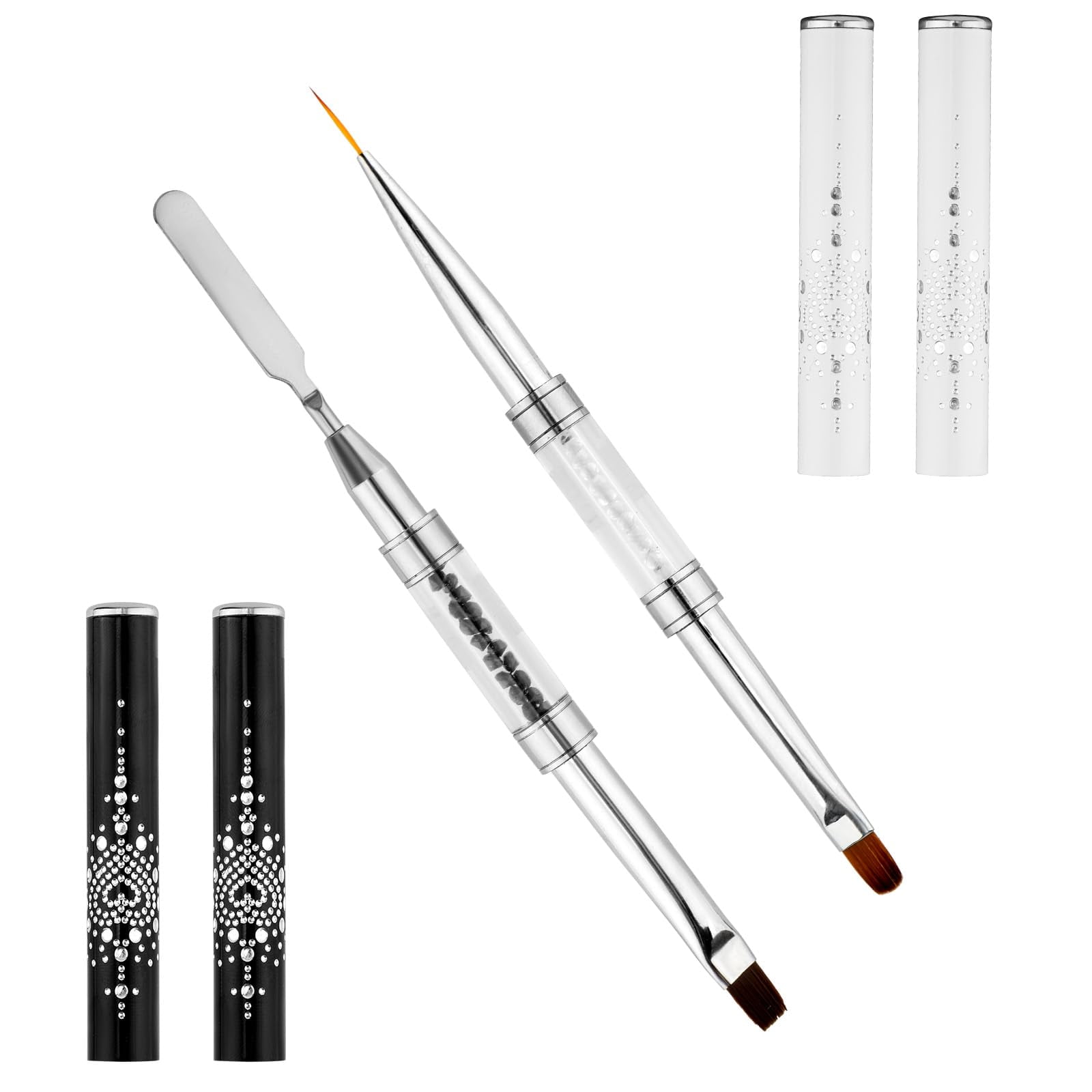 2pcs Hard Gel Nail Brush, Premium Nylon Builder Gel Art Brushes for ...