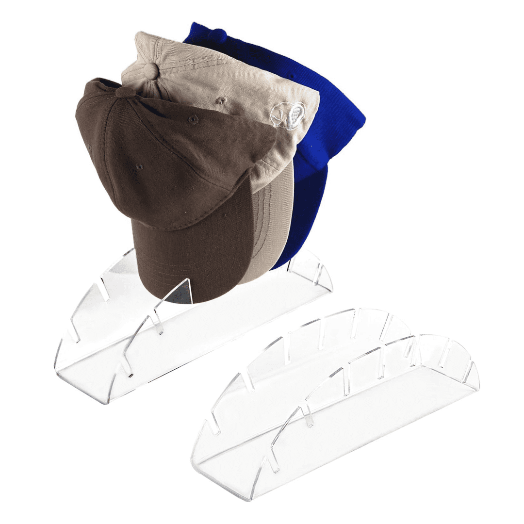 2pcs Hat Organizer for Baseball Caps, Jademall Transparent Acrylic Hat ...