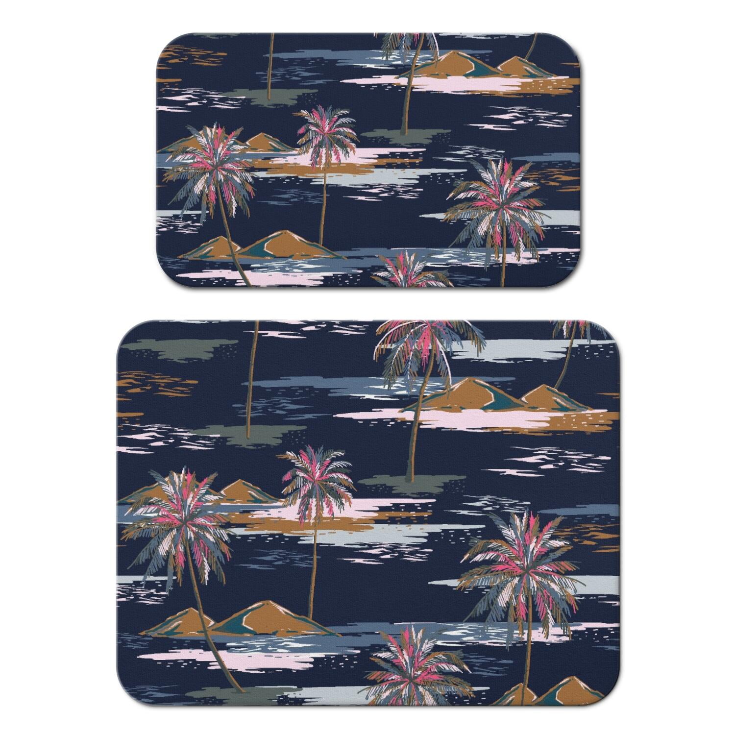 2pcs Hawaiian Paradise Coffee Mat, Exotic Boho Print, Multi-Purpose ...