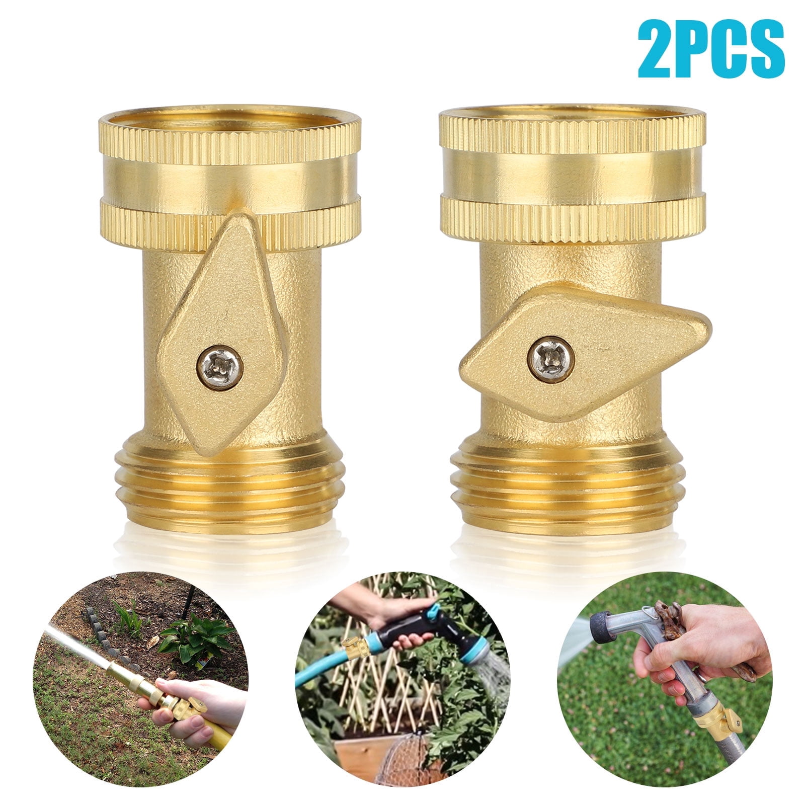 2pcs Heavy Duty Brass Garden Hose Shut Off Valve, Garden Hose ...