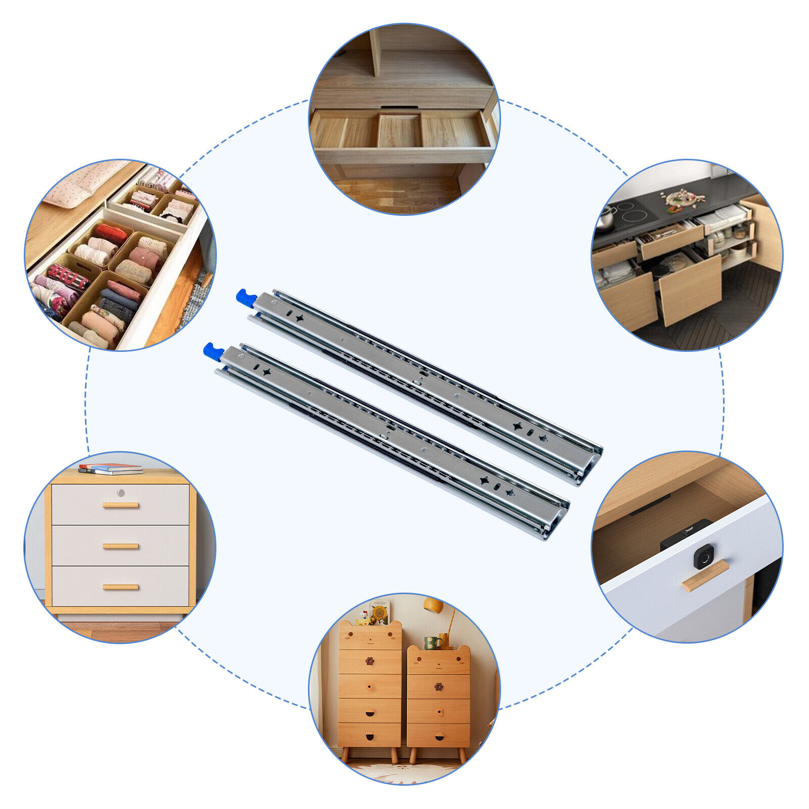 2pcs Heavy Duty Locking Drawer Slides Amounted 36", GDAE10 Cold Rolled ...