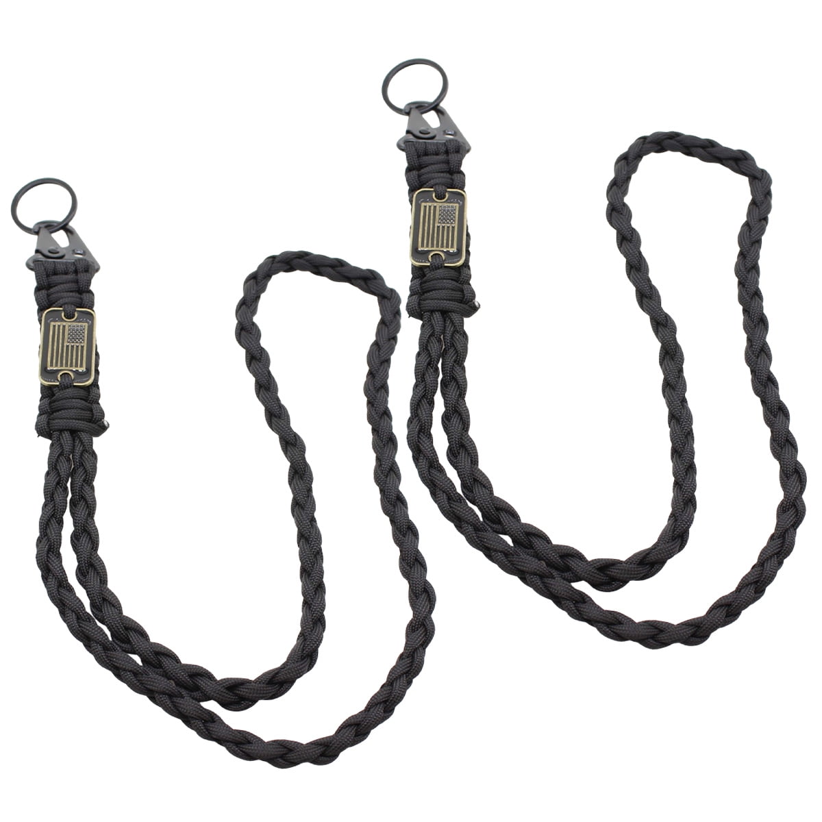 2pcs Heavy Duty Paracord Lanyard for ID Badges, Tactical Military ...