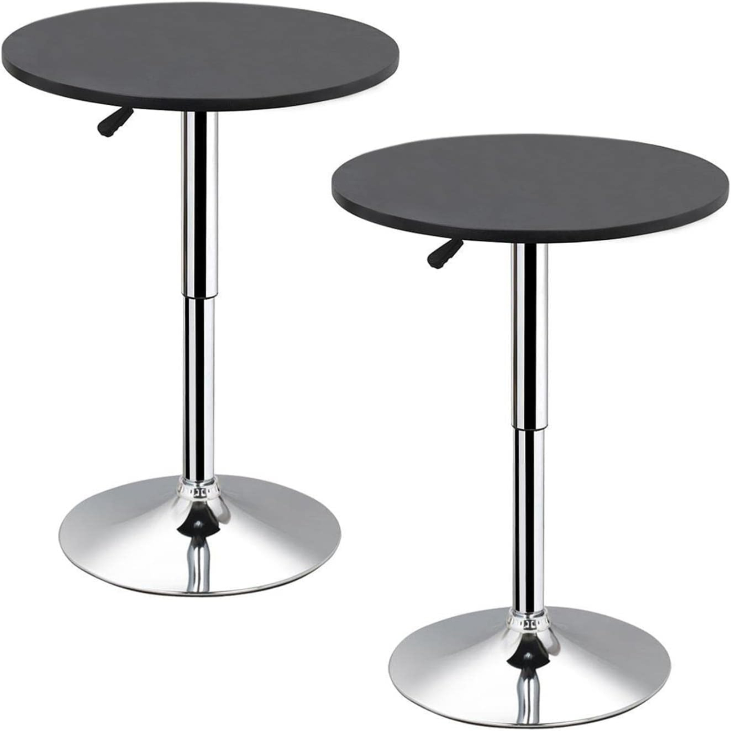 2pcs Height Adjustable Pub Round with Swivel Counter Height Bistro Grey ...