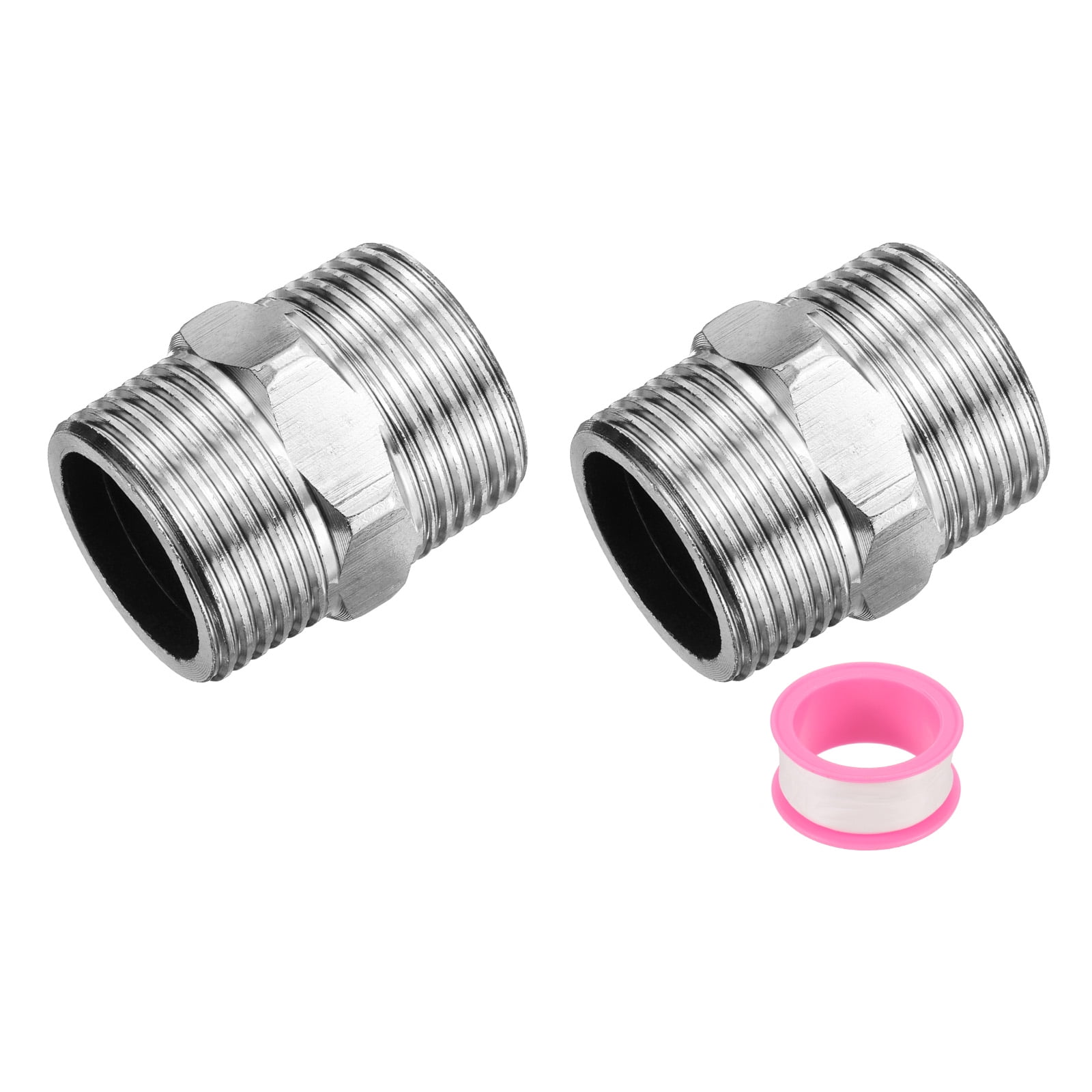 2pcs Hex Nipple Stainless Steel Pipe Fitting G1" Male x G1" Male ...