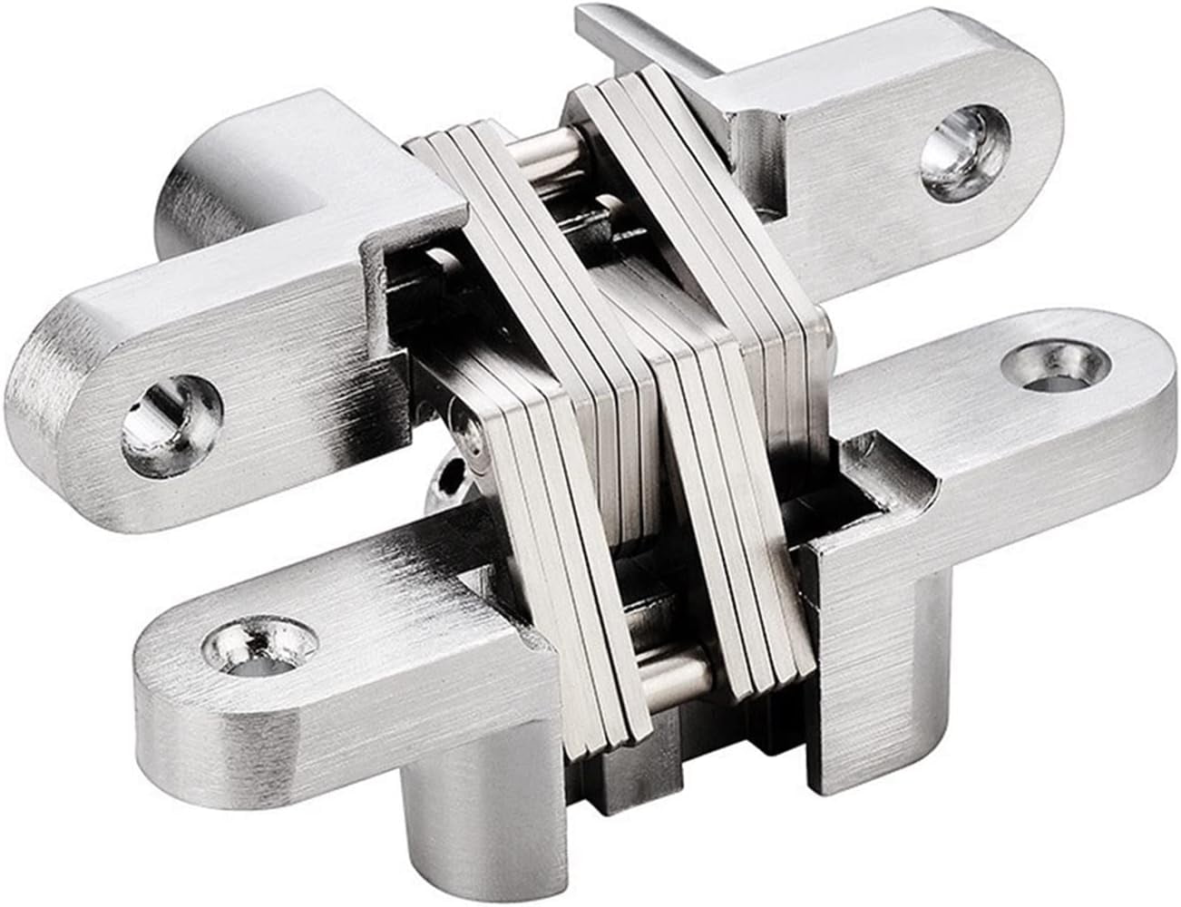 2pcs Hinges 304 Stainless Steel Concealed Hinge Invisible Inlay Folding ...