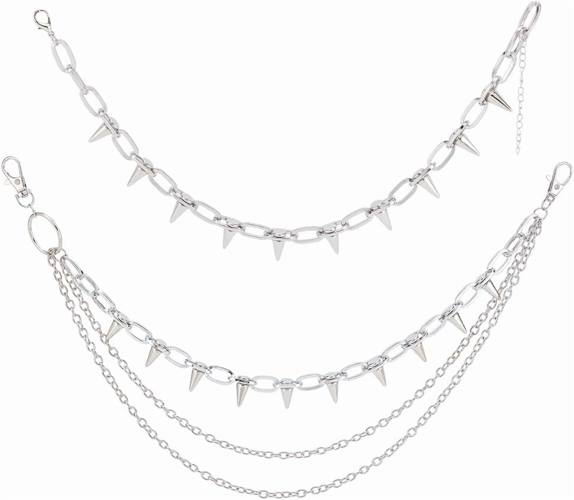 2pcs Hip Hop Rivet Pocket Chain Wallet Chains forMen Vintage Harajuku ...