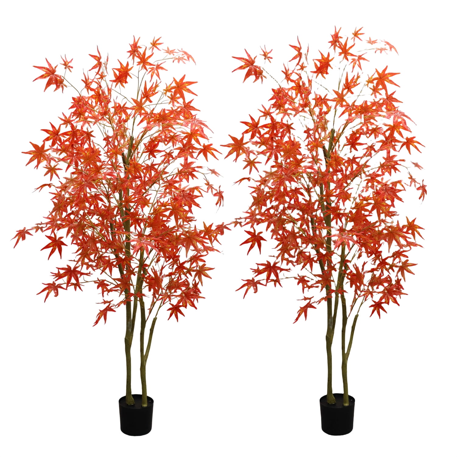 2pcs Home Artificial Maple Trees, 4ft/5ft/6ft Maple Tree With Realistic ...