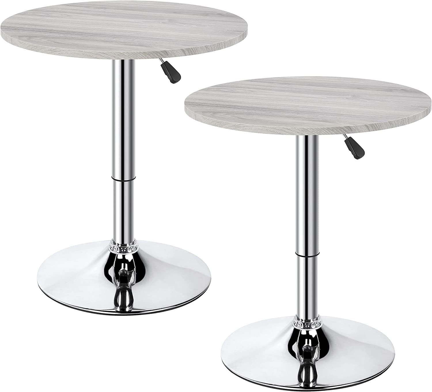 2pcs Home Bar Table Height Adjustable Pub Round Table with 360 Swivel ...