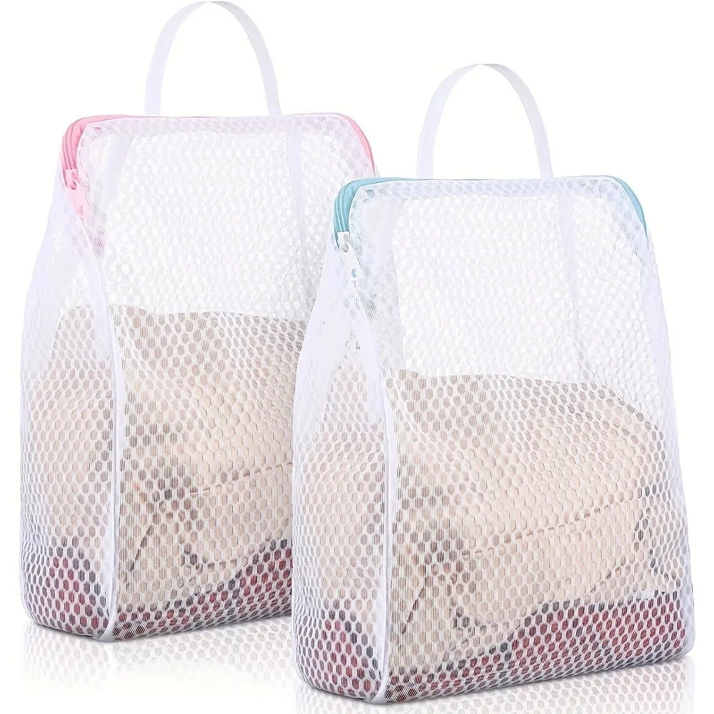 2pcs Honeycomb Mesh Laundry Bags with Handles,Durable Polyester Fabric ...