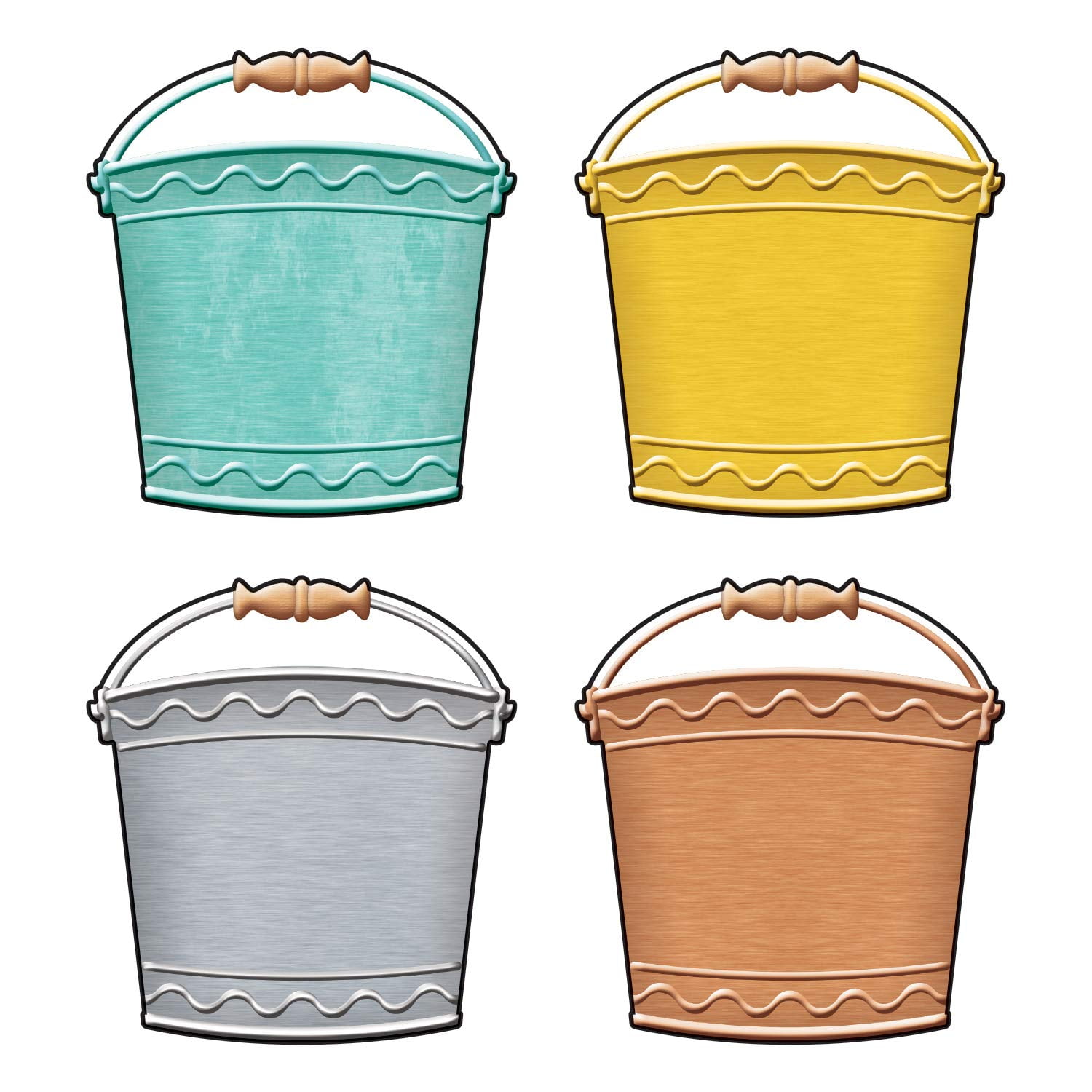 2pcs I Love Metal Buckets Mini Accents Variety Pack, Classroom Bulletin ...