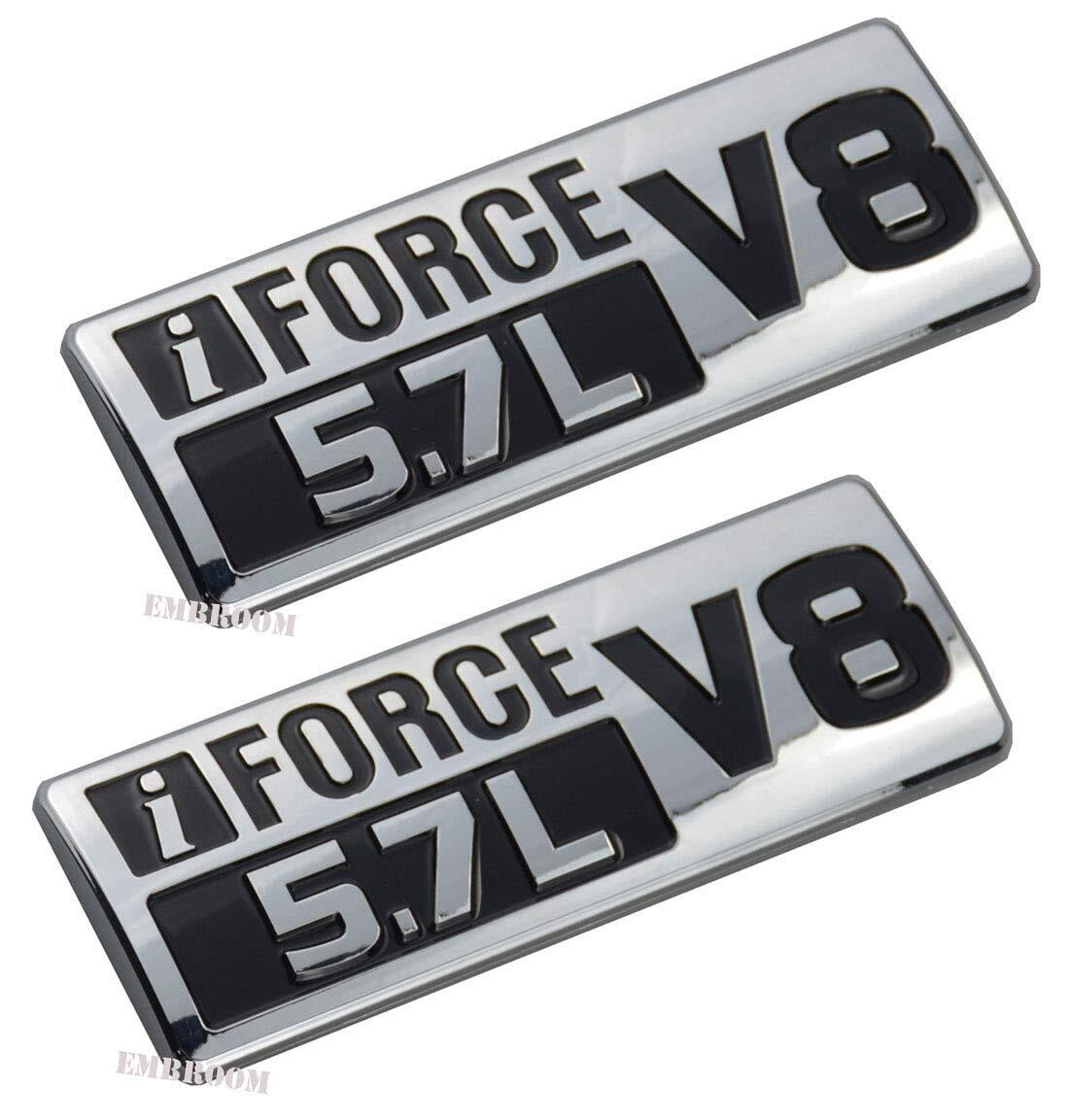 2pcs IFORCE 5.7L V8 Badge Side Emblem, 3D Door Badge NamePlate Decals ...