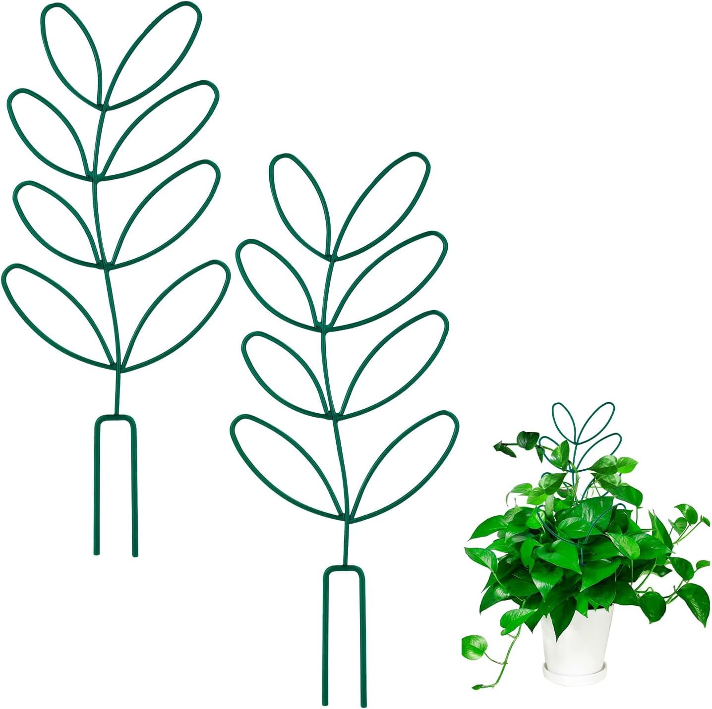 2pcs Indoor Plant Leaf Trellis, Small Metal Trellis Exquisite Climbing ...