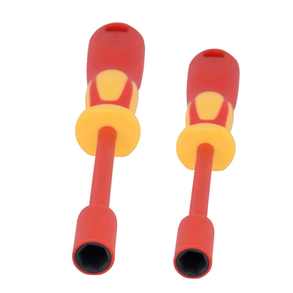 2pcs Insulated Nut Driver Screwdriver Deep Length Socket Electric 1000V ...
