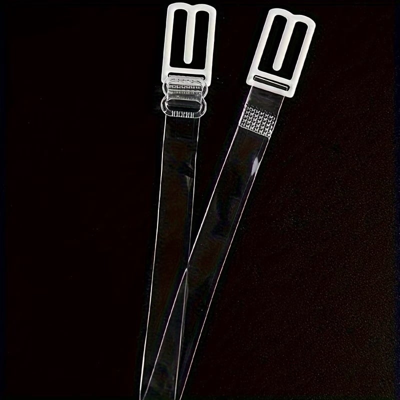 2pcs Invisible Transparent Bra Shoulder Straps with Non-slip Buckle for ...