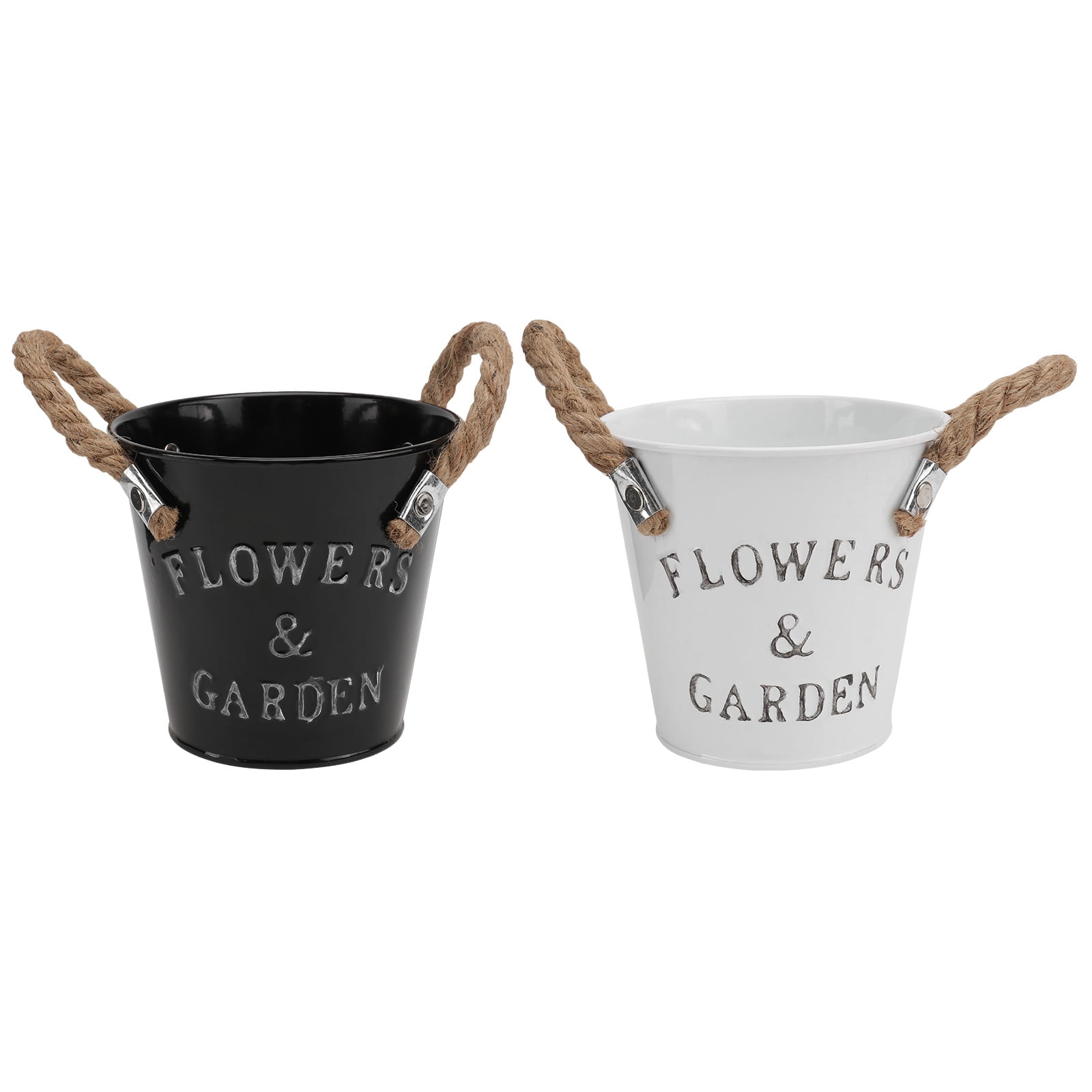 Iron Bucket for Storage with Handle in Assorted Colors 2 Pcs Portable ...