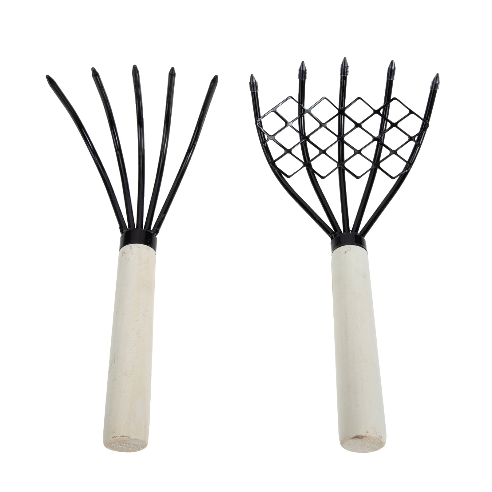 2pcs Iron Clam Rake with Wooden Handle Oyster Shell Digging Tool ...
