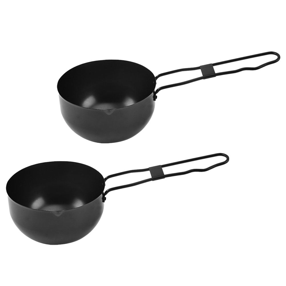Eease 2pcs Cast Iron Camping Stew Pot Mini Cooking Pots for Indoor ...